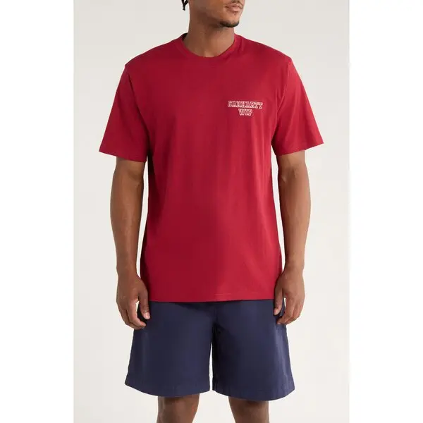 Carhartt Work In Progress Alumni Cotton Graphic T-shirt - Scarlet