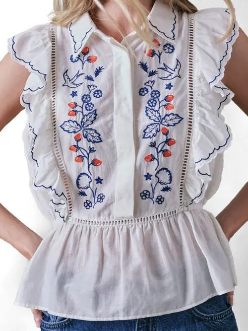 CAPE COVE Wild Strawberry Silk Blend Blouse