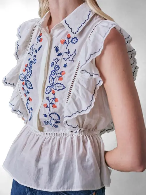 CAPE COVE Wild Strawberry Silk Blend Blouse