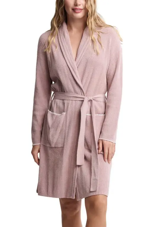 Barefoot Dreams Scallop Detail Rib Robe - Teaberry