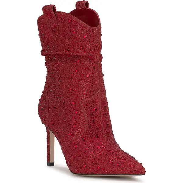 Jessica Simpson Evgena 2 Crystal-embellished Bootie - Red Muse