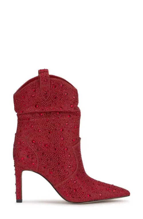 Jessica Simpson Evgena 2 Crystal-embellished Bootie - Red Muse