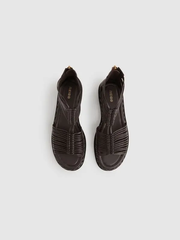 REISS Tiegan Leather Gladiator Sandals