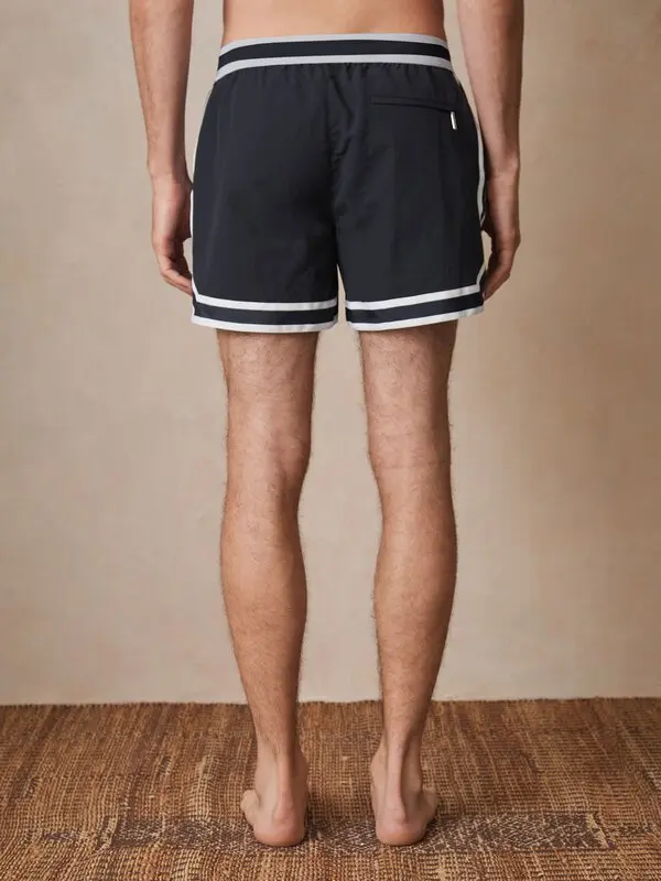 REISS Baller Stripe-trim Swim Shorts