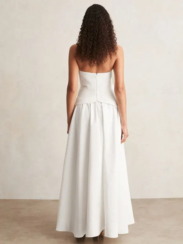 Acler Sageston Plissé Fan Strapless Maxi Dress