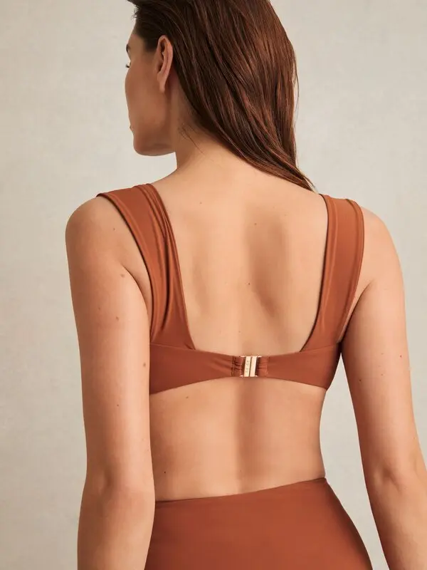 REISS Hallie Twist Front Bandeau Bikini Top