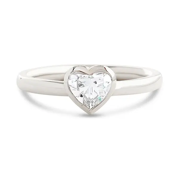 Elle Perahia Bezel Heart Ring - 14 Kt White Gold