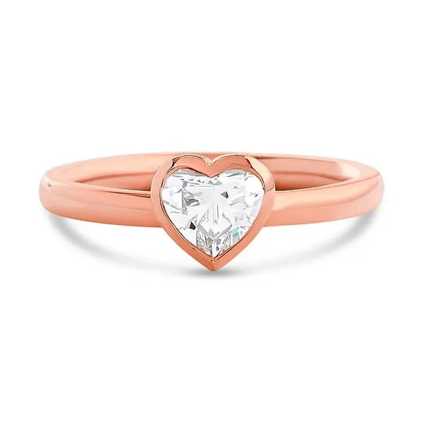 Elle Perahia Heart Shaped Diamond Ring - 14 Kt Rose Gold