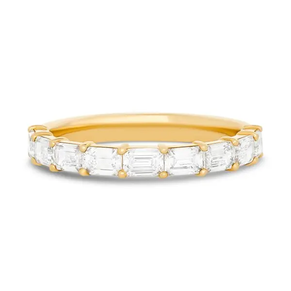 Elle Perahia Half Moon Emerald Band Ring - 14 Kt Yellow Gold
