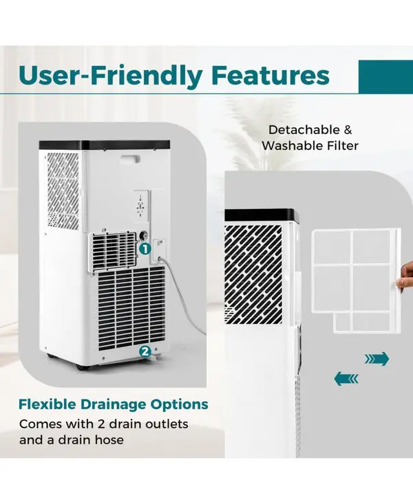 GYMAX 10000 Btu Portable Air Conditioner W/ Control Panel & Remote Control