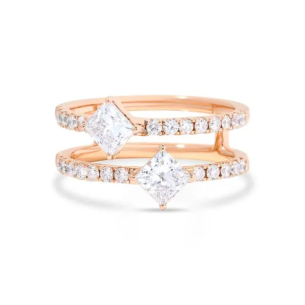 Elle Perahia Stardust Stacked Ring - 14 Kt Rose Gold