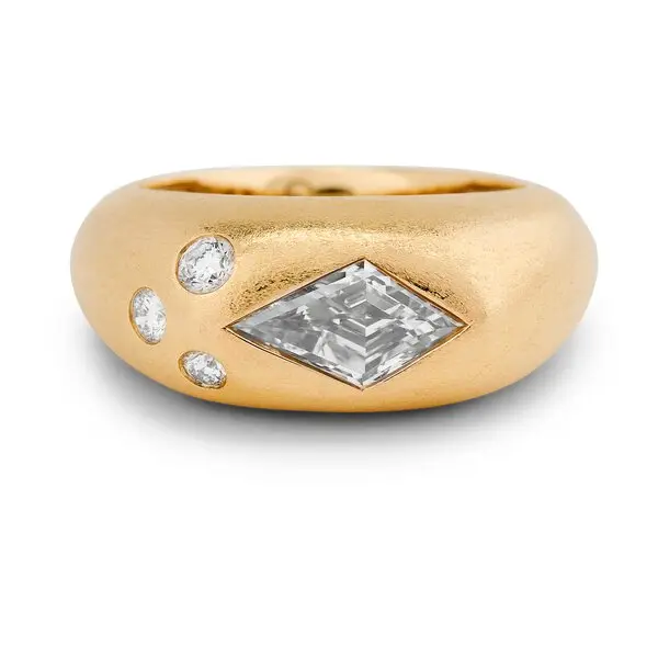 Elle Perahia 14kt Gold Ring With Diamond - 14 Kt Yellow Gold