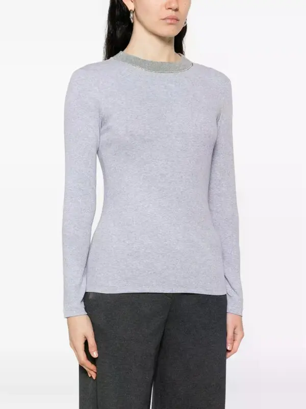 Peserico Embellished-neck Sweatshirt