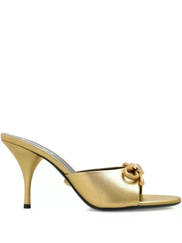 Versace 70mm Bow-detail Sandals - Gold