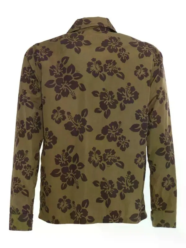 Aspesi Hibiscus-print Cotton Shirt