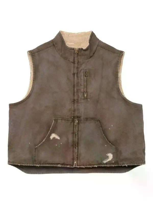 KAMIYA Frayed Pocket Vest - Grey