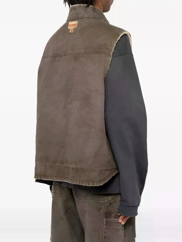 KAMIYA Frayed Pocket Vest - Grey