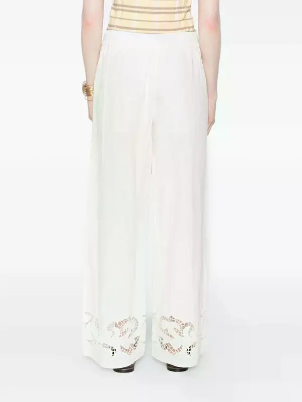 Alice + Olivia Embroidered Eyelet Trousers