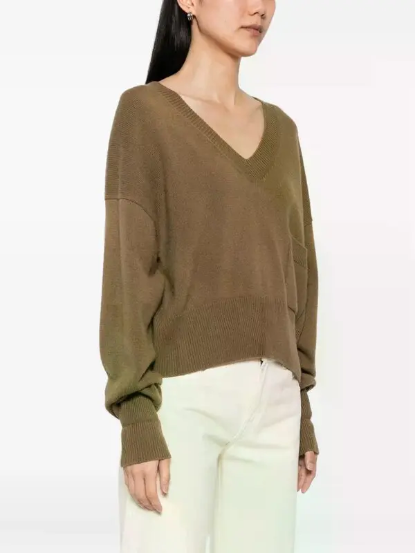 N.peal Cropped V-neck Sweater