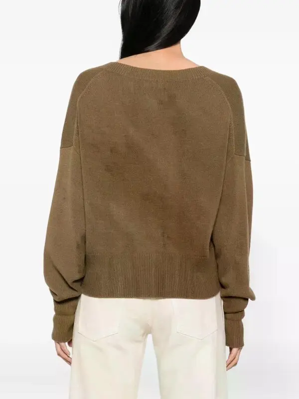 N.peal Cropped V-neck Sweater