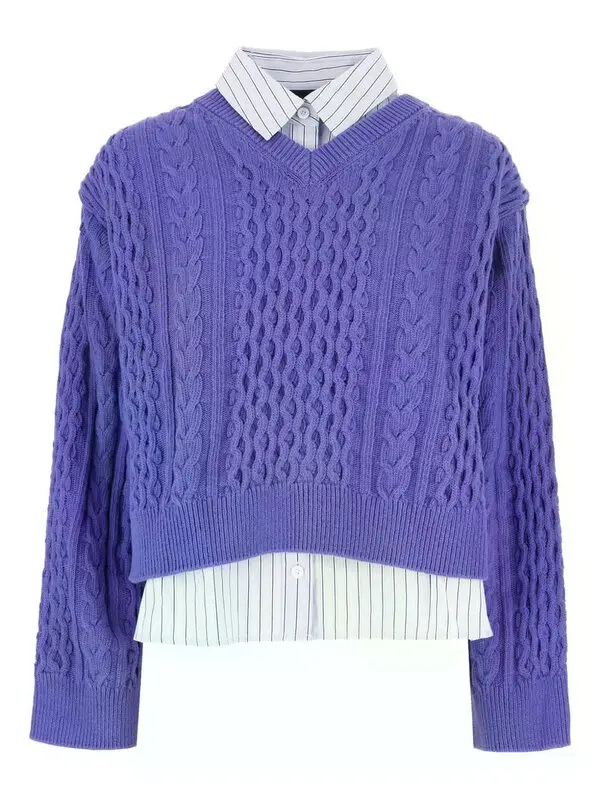 JUUN.J Cable-knit Layered Sweater