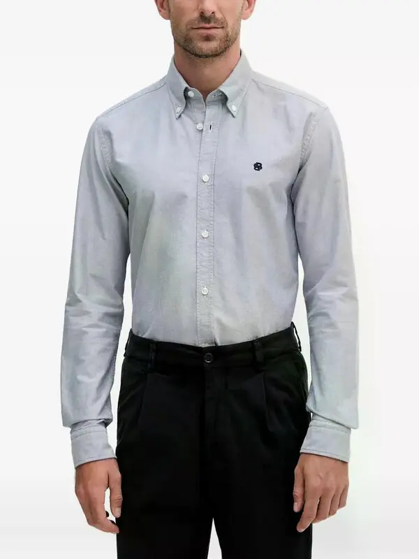 BOSS Oxford-cloth Logo Shirt - Blue