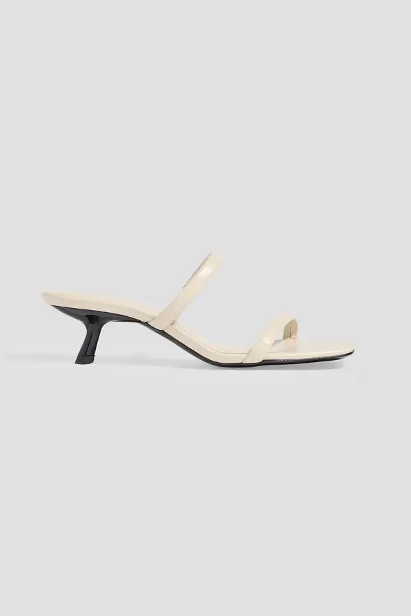 ANINE BING Hilda Leather Mules - Ecru