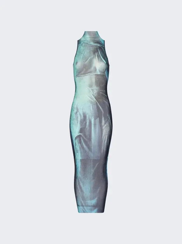 JEAN PAUL GAULTIER Mesh Maxi Dress - Blue