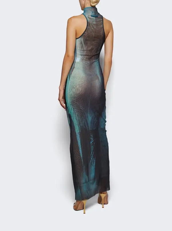 JEAN PAUL GAULTIER Mesh Maxi Dress - Blue
