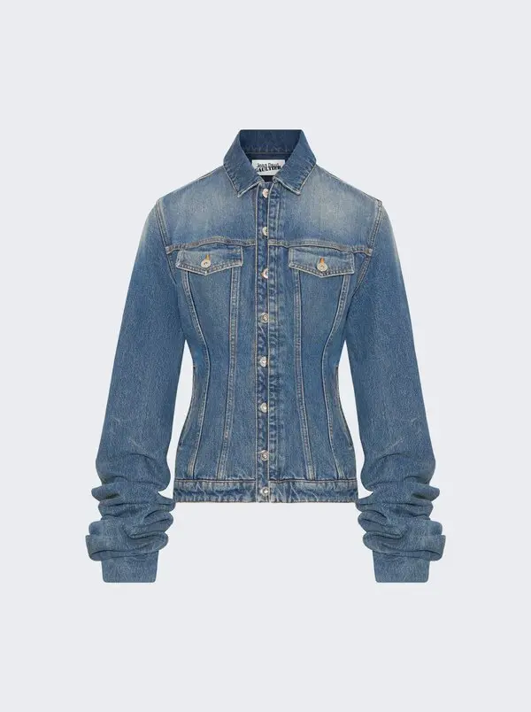 JEAN PAUL GAULTIER Vintage Denim Jacket With Oversized Sleeves - Blue