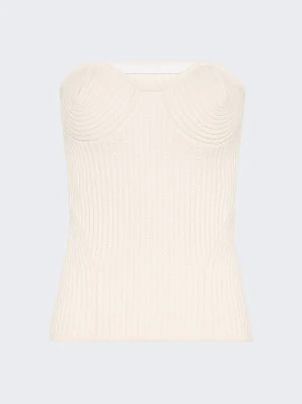 JEAN PAUL GAULTIER Ribbed Knit Wool Corset - White