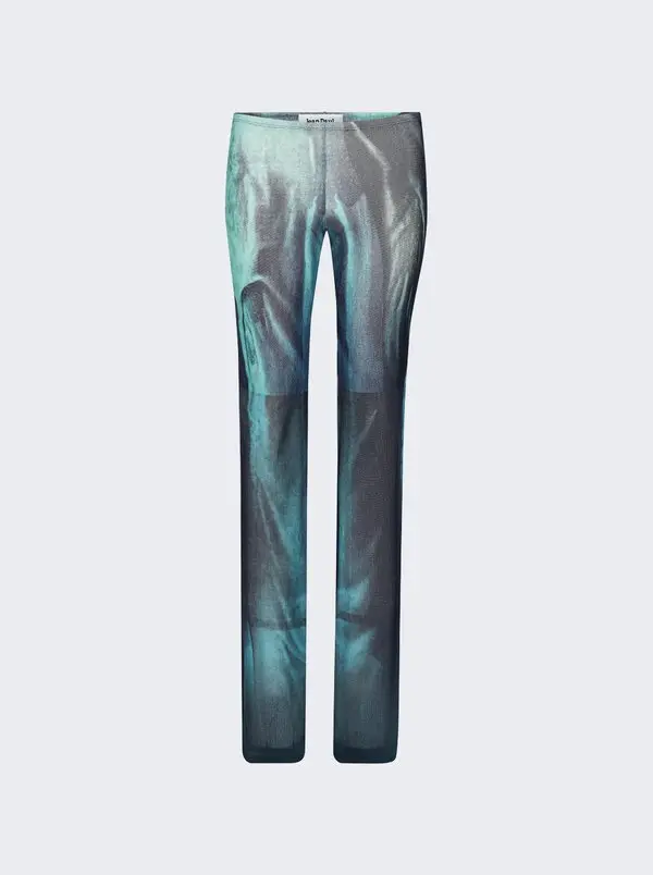JEAN PAUL GAULTIER Mesh Trousers With Water Print - Blue