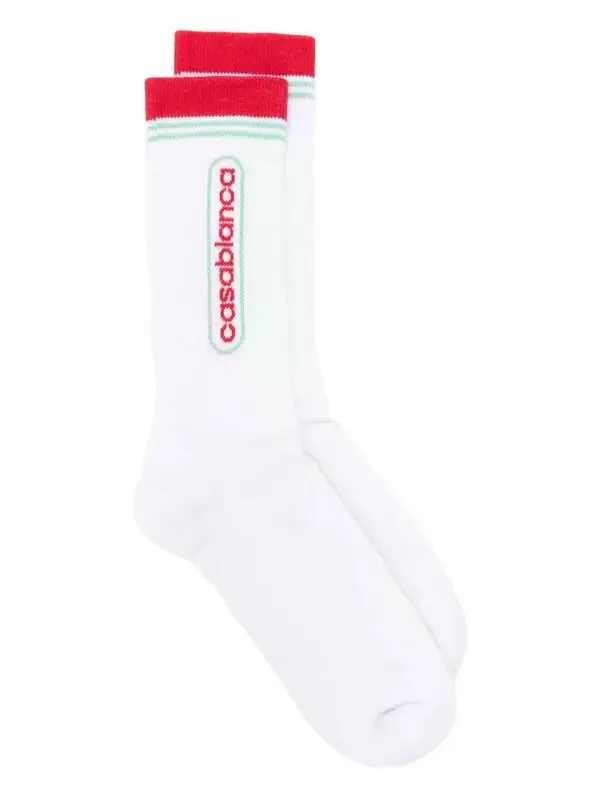 Casablanca Fuji Dream Logo-embroidered Socks - White