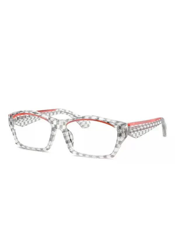 ALAIN MIKLI Check-pattern Rectangle Eyeglasses