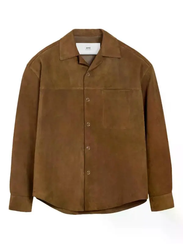 Ami Leather Shirt Jacket
