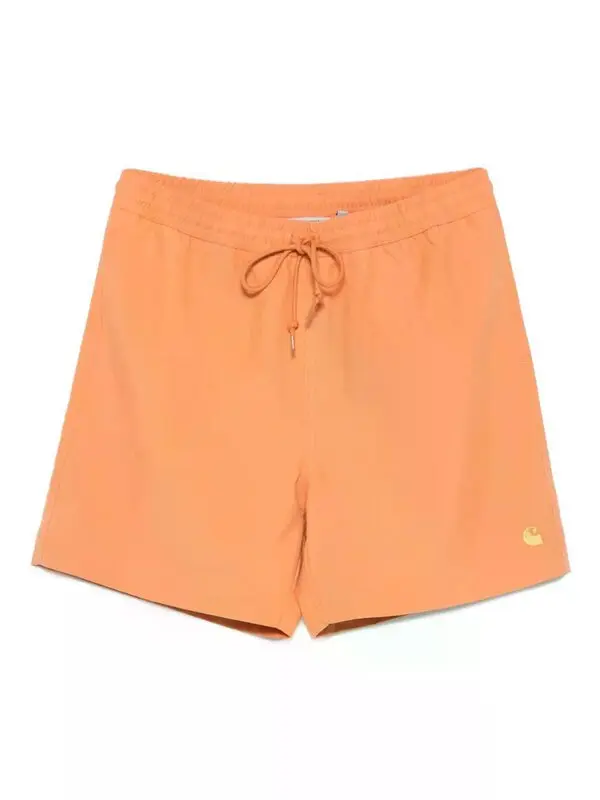 Carhartt Work In Progress Drawstring Waist Swim Shorts - Orange