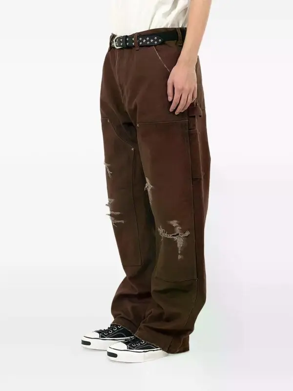 KAMIYA Patch-pocket Trousers - Brown