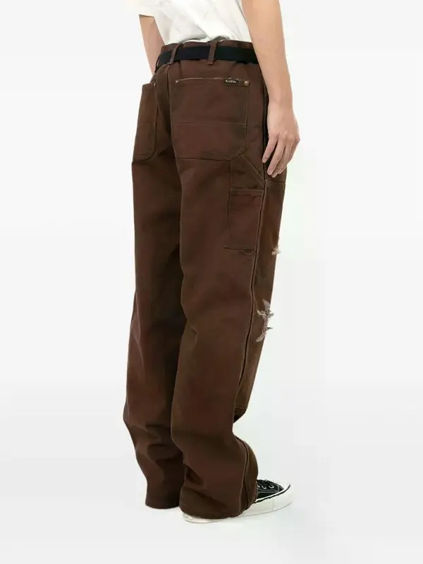 KAMIYA Patch-pocket Trousers - Brown