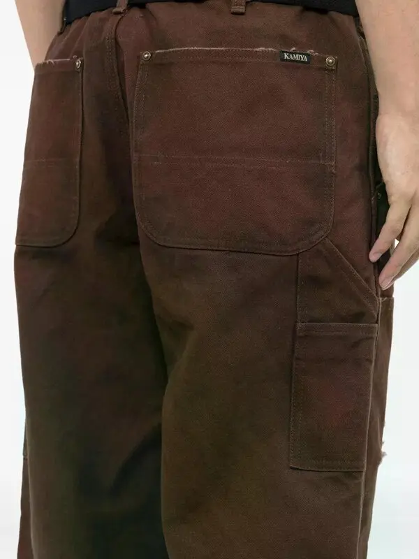 KAMIYA Patch-pocket Trousers - Brown