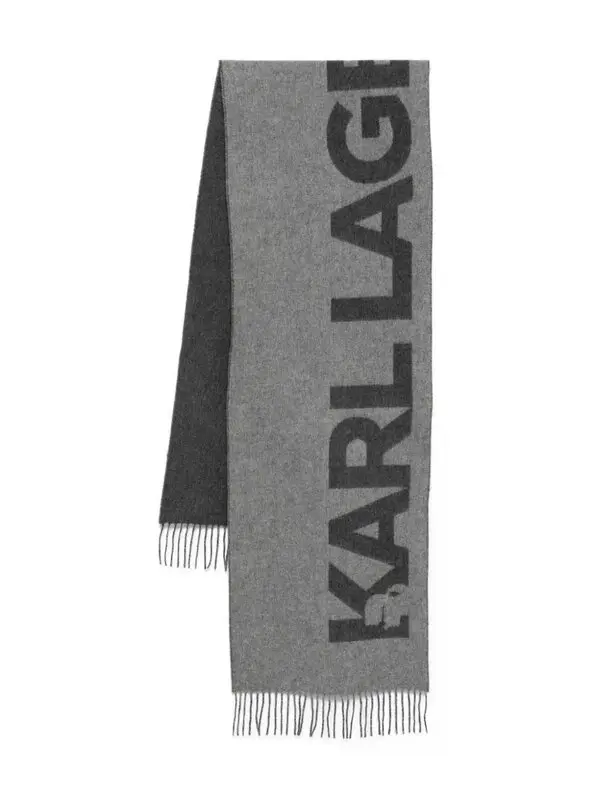 Karl Lagerfeld Fringed Scarf - Grey