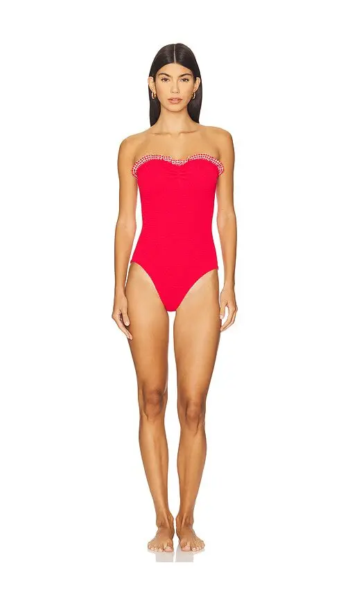 Hunza G Dolly One Piece Swimsuit - Red & Red Gingham