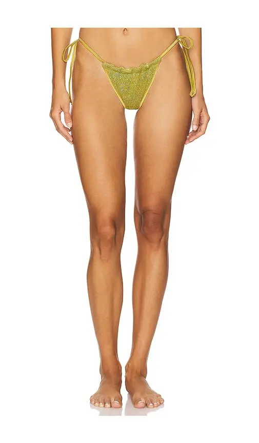 ASTA RESORT Lio Bikini Bottom - Olive Oil Sequin