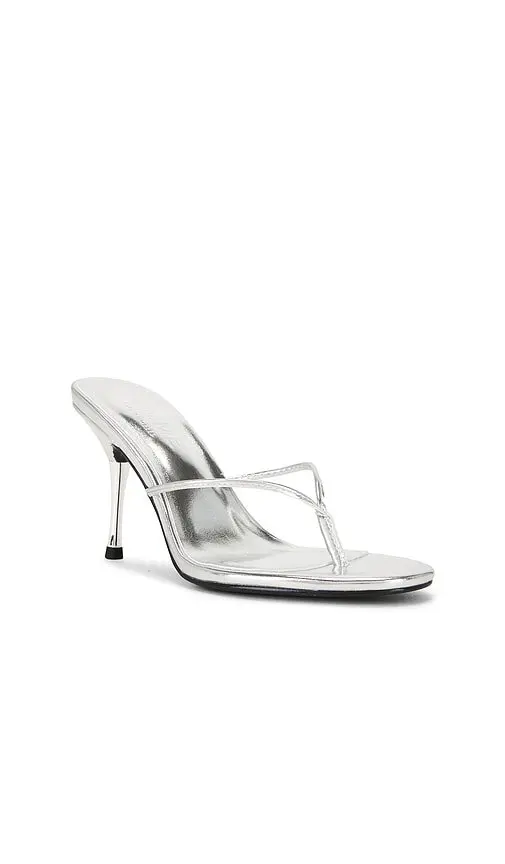 Femme La Osaka Metallic Stiletto Sandals - Silver