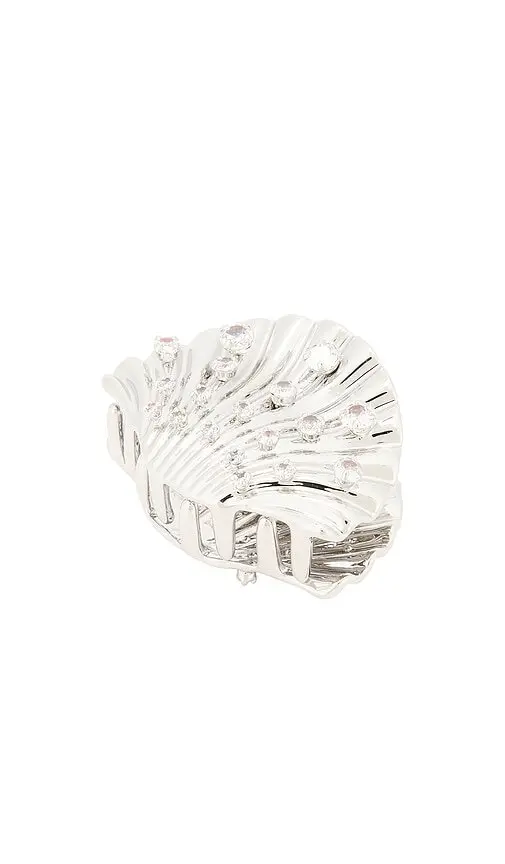 LELET NY Crystal Mini Shell Claw Clip - Rhodium