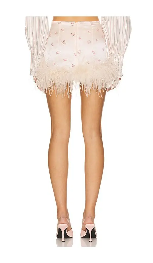 MILKWHITE Mini Skirt With Feathers