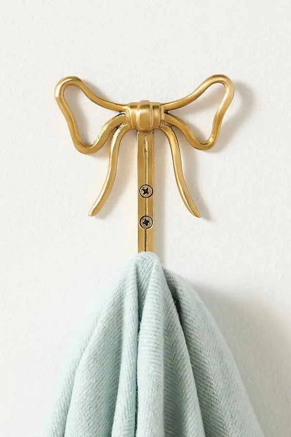Anthropologie Natalia Bow Hook - Brushed Brass