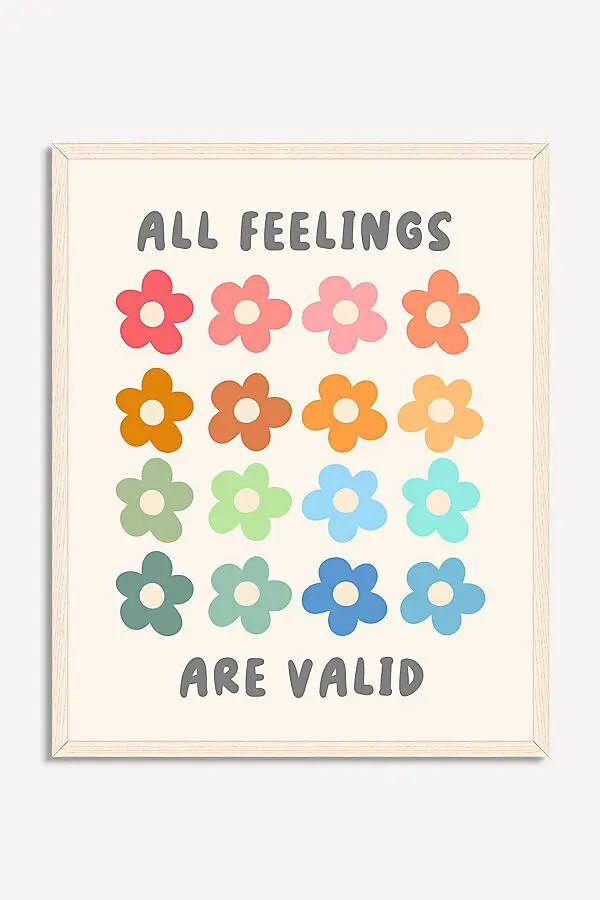 Anthropologie All Feelings Are Valid Wall Art - Multi