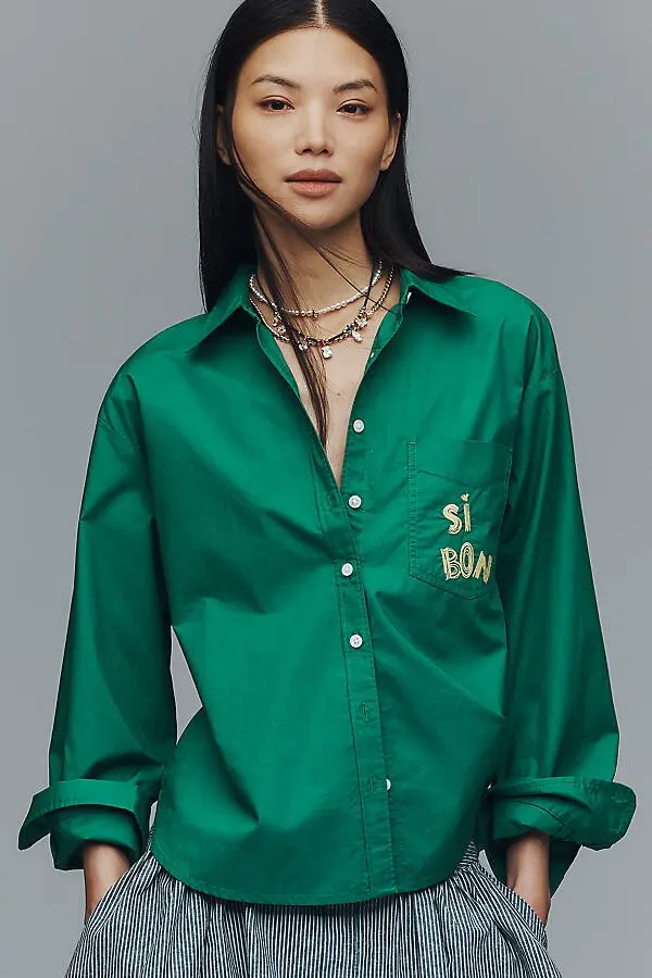 Maeve Shrunken Bennet Buttondown Shirt - Sí Bon