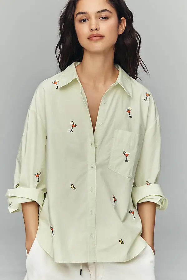 Maeve Shrunken Bennet Buttondown Shirt - Tossed Drinks
