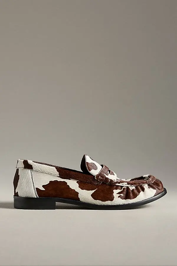 Schutz Tyche Cow-print Loafers - Multi Brown